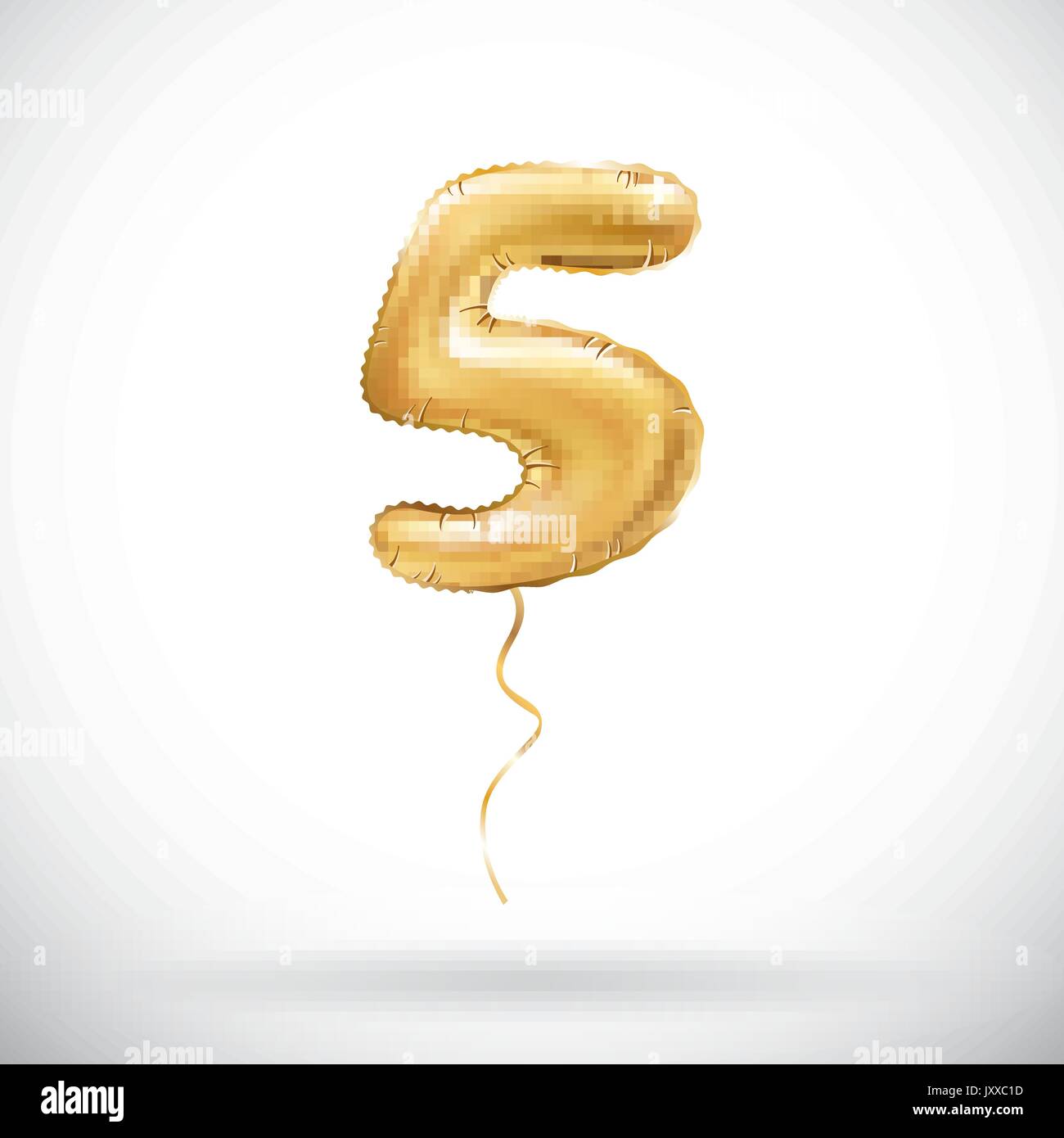 vector Golden 5 number five metallic balloon. Party decoration golden ...
