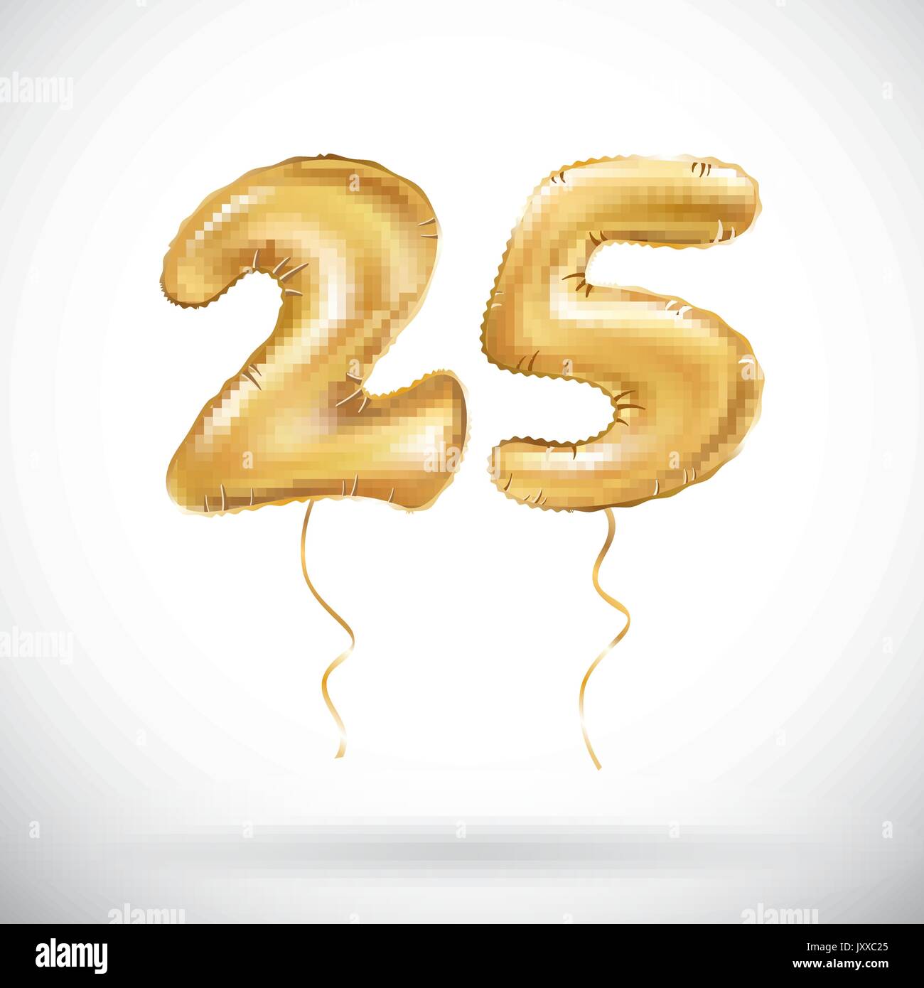 vector Golden number 25 twenty five metallic balloon. Party decoration golden balloons. Anniversary sign for happy holiday celebration birthday car Stock Vector Image Art Alamy