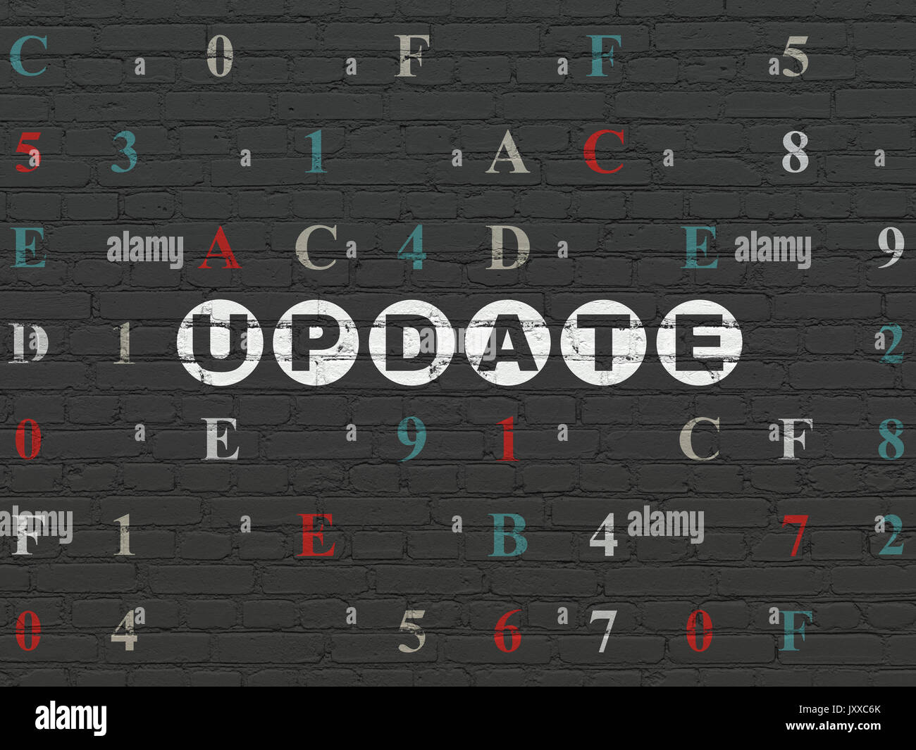Web development concept: Update on wall background Stock Photo - Alamy