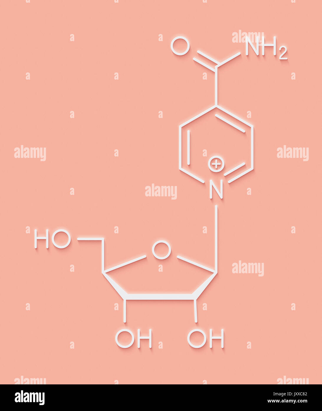 Nicotinamide riboside (NR) molecule. Precursor of nicotinamide adenine ...