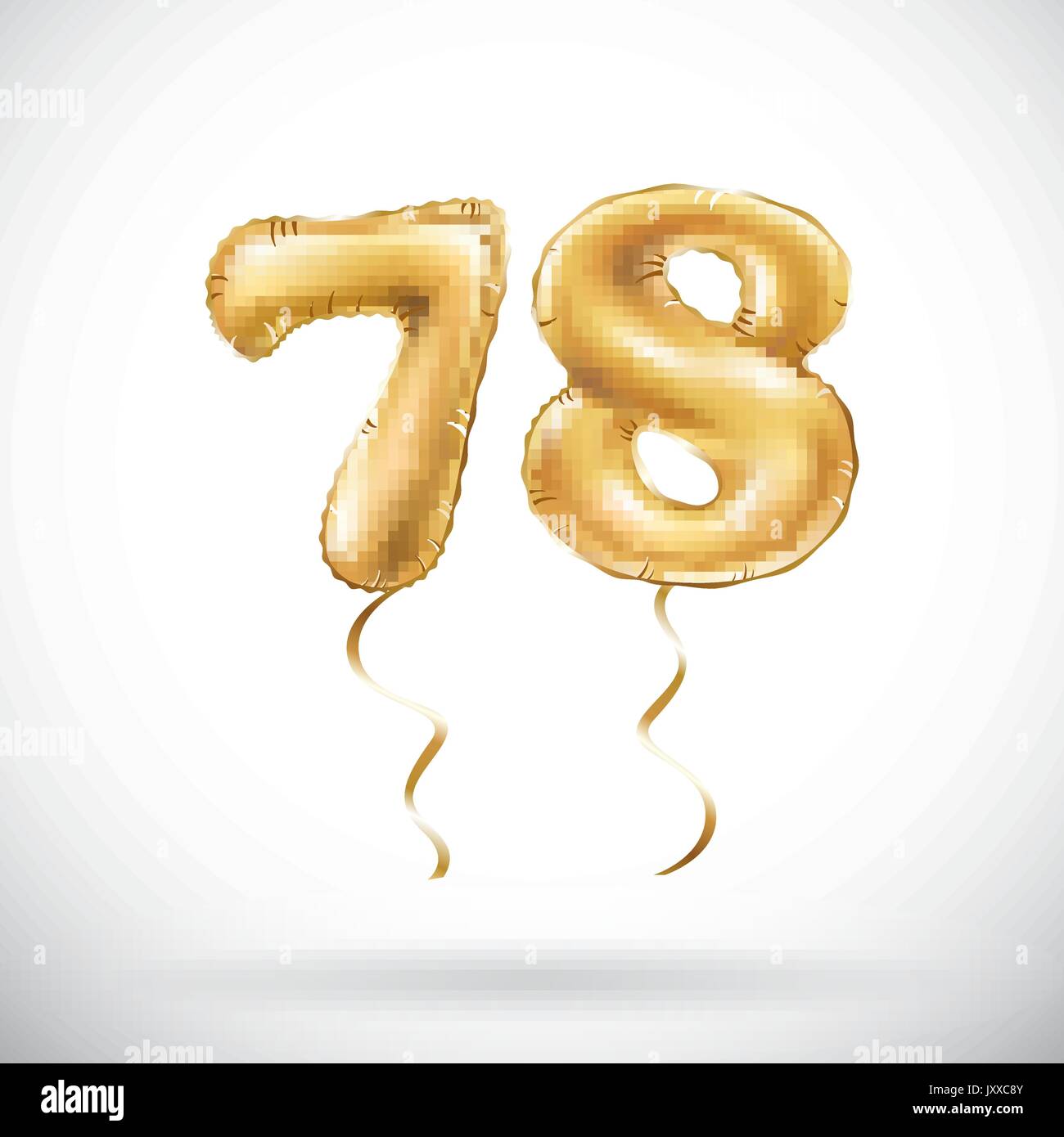 vector Golden number 78 seventy eight metallic balloon. Party ...