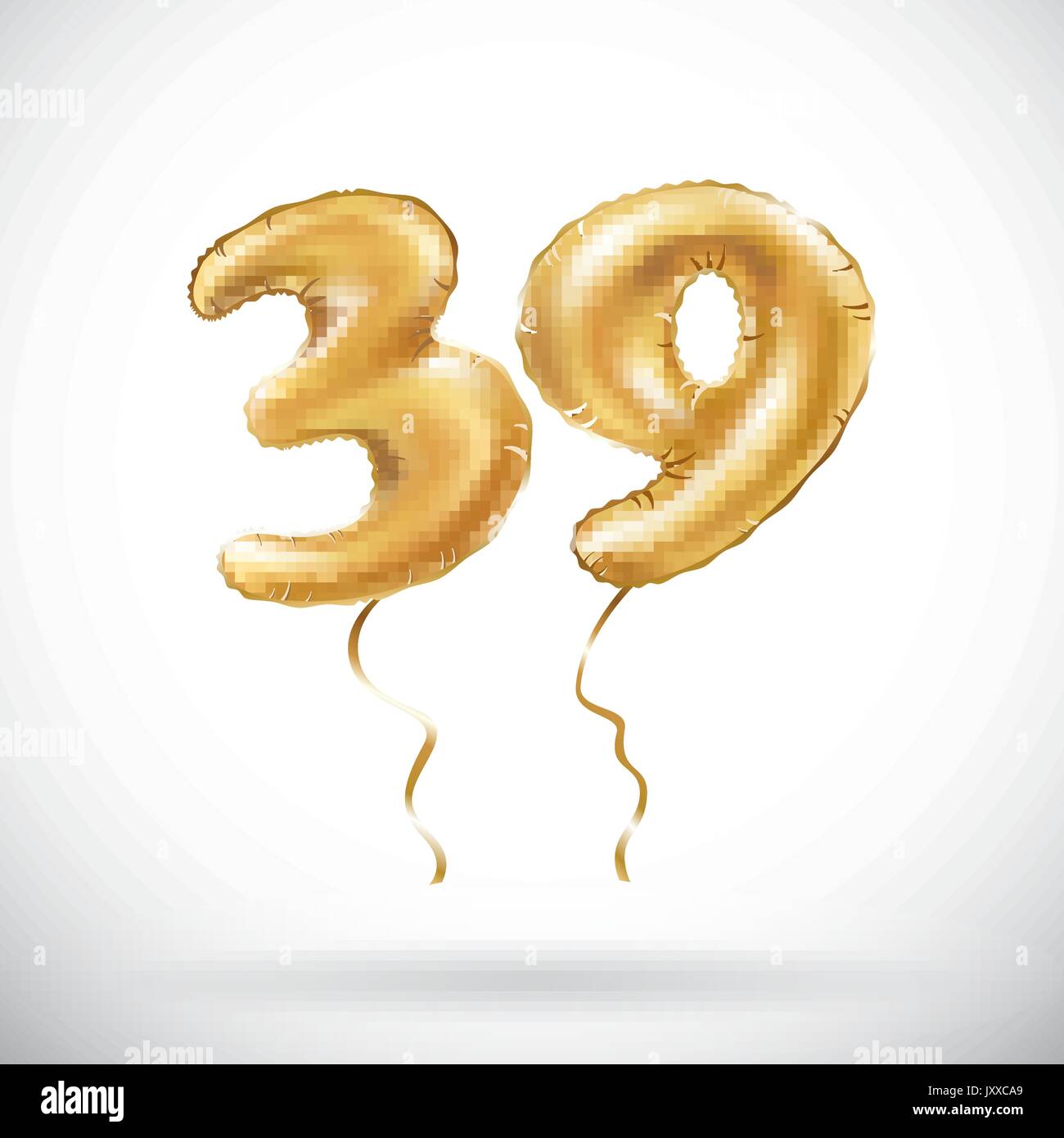 Vector Golden Number 39 Thirty Nine Metallic Balloon Party Decoration Vector Golden Number 39 Thirty Nine Metallic Balloon Party Decoration
