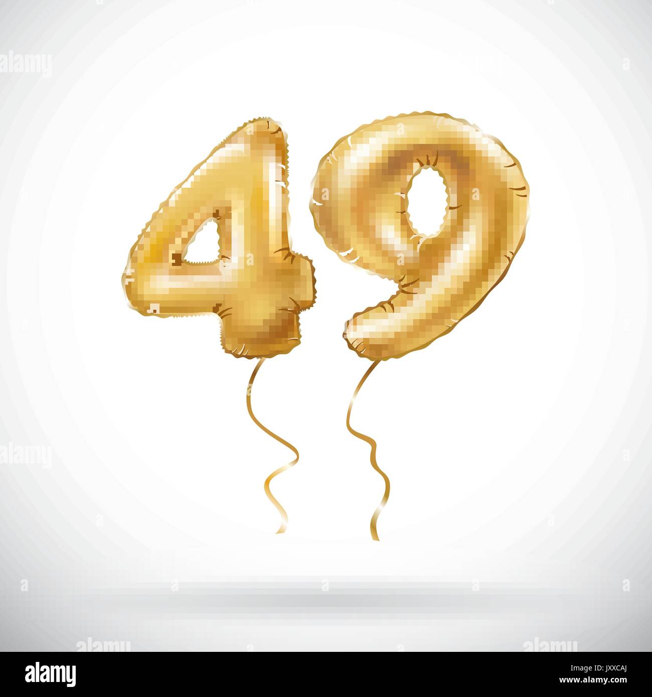 vector Golden number 49 Forty nine metallic balloon. Party decoration ...