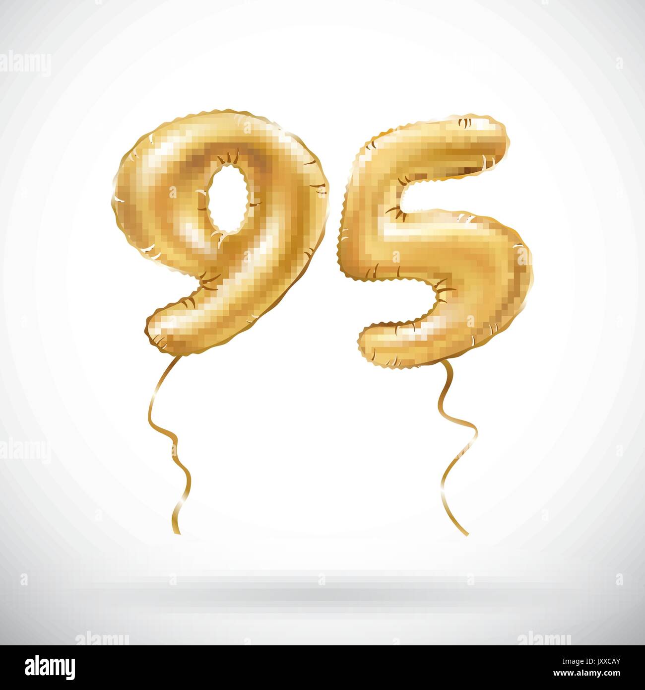 vector Golden number 95 ninety five metallic balloon. Party decoration ...