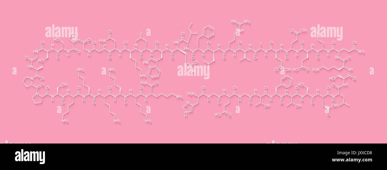 Lixisenatide diabetes drug molecule. Skeletal formula Stock Photo - Alamy
