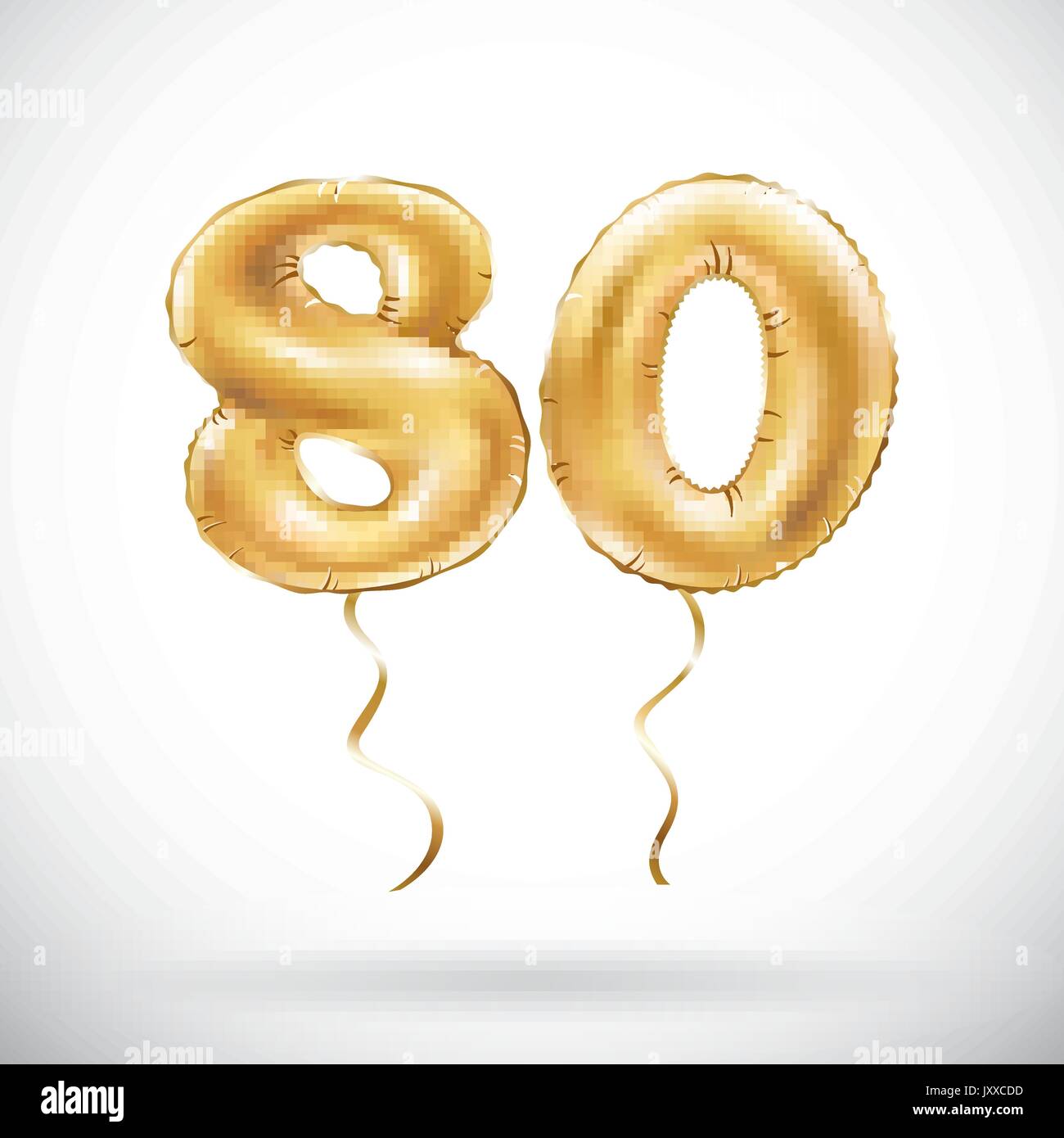 vector Golden number 80 eighty balloon. Party decoration golden ...