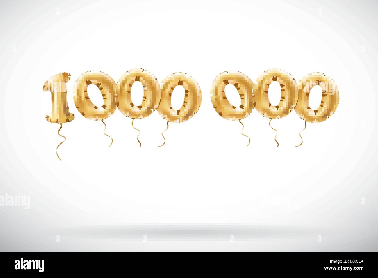 vector Golden number 1000000 one Million metallic balloon. Party ...