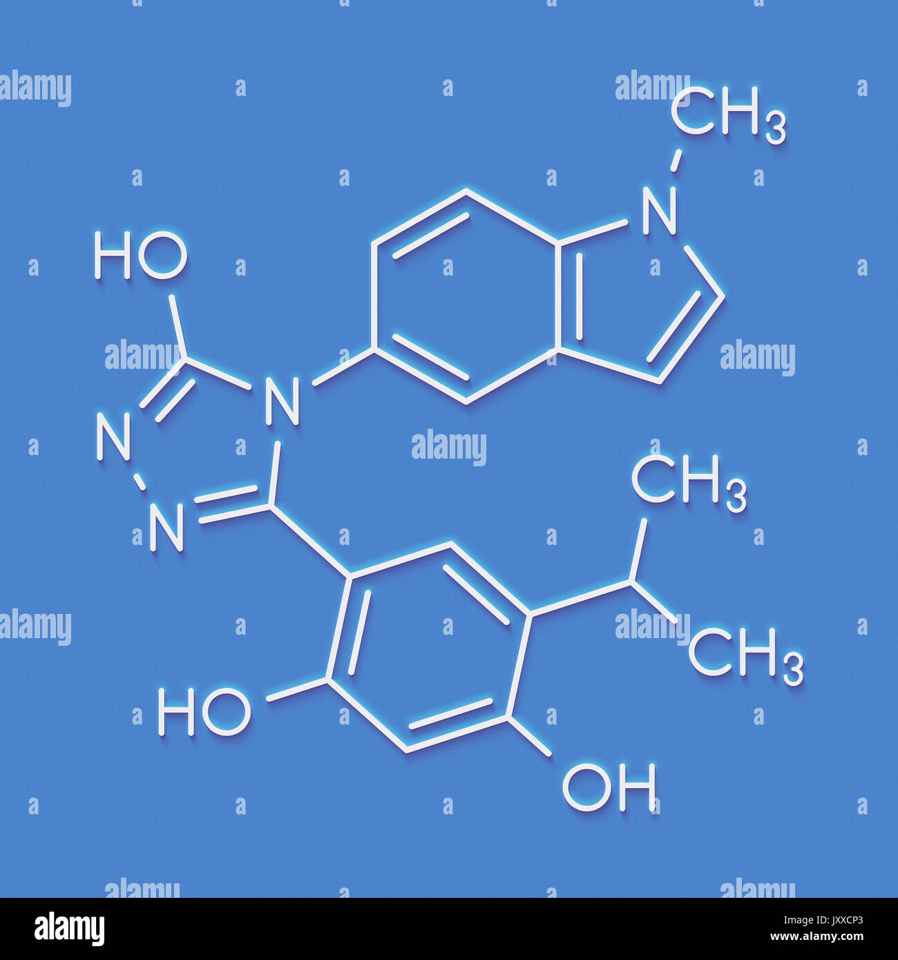 Ganetespib cancer drug molecule (HSP90 inhibitor). Skeletal formula ...