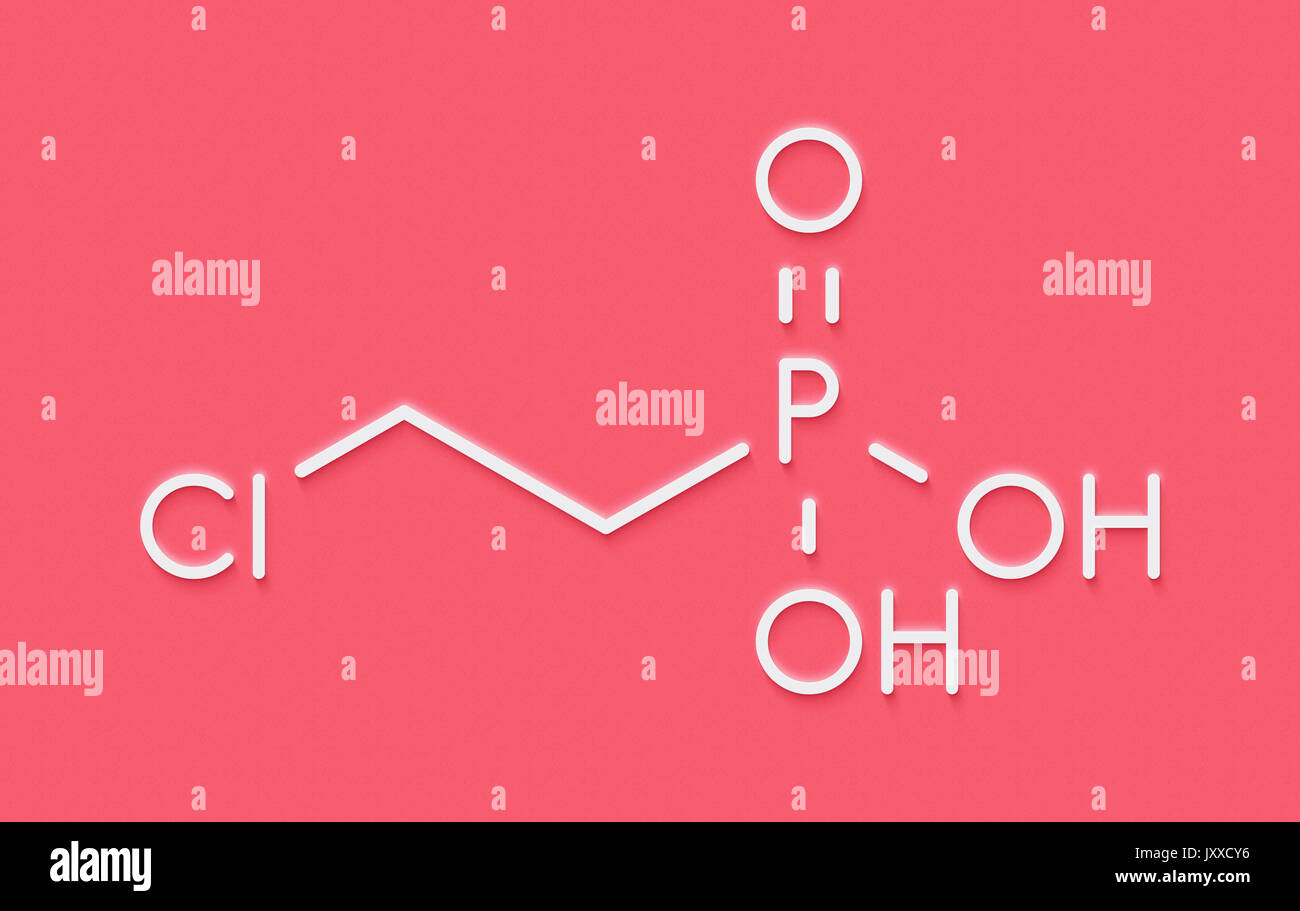 Ethephon plant growth regulator molecule. Skeletal formula Stock Photo ...