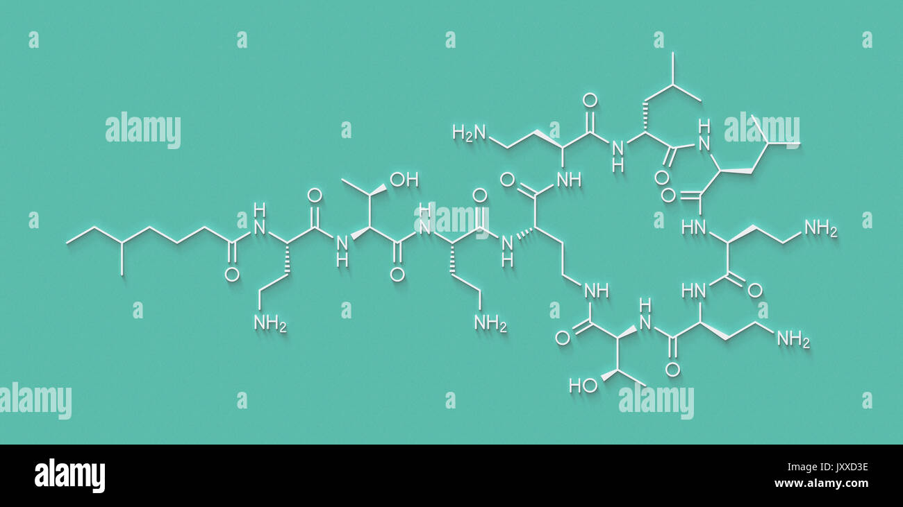 Colistin antibiotic drug molecule. Skeletal formula Stock Photo - Alamy