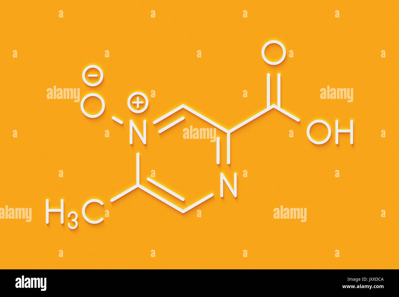 Acipimox hypertriglyceridemia drug molecule. Skeletal formula Stock ...