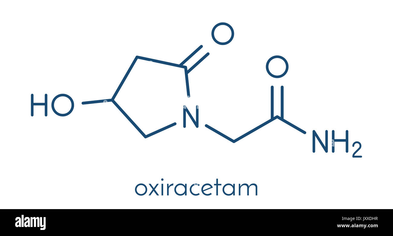 Oxiracetam nootropic drug molecule. Skeletal formula Stock Photo - Alamy