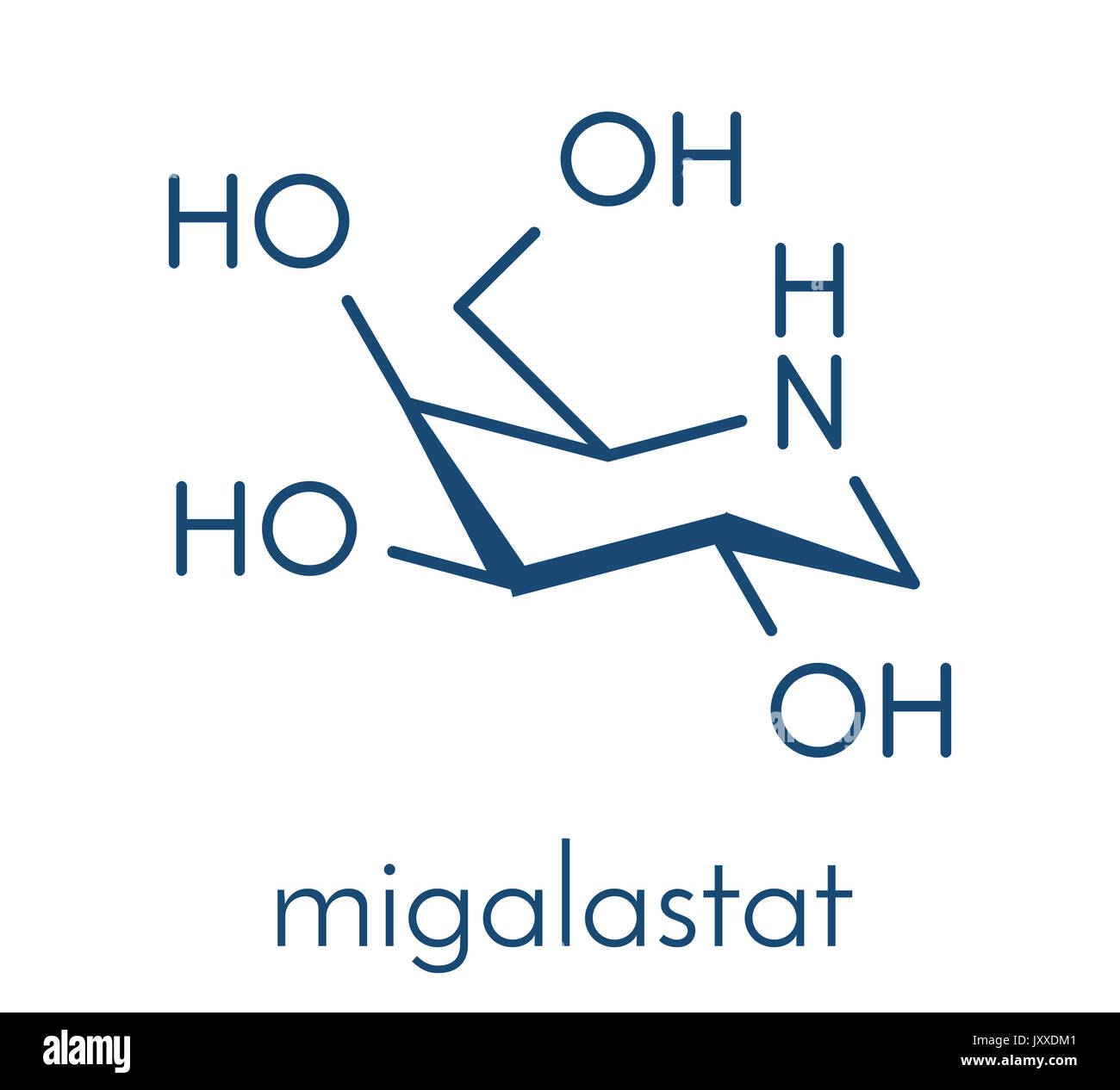 Migalastat Fabry disease drug molecule. Skeletal formula Stock Photo ...