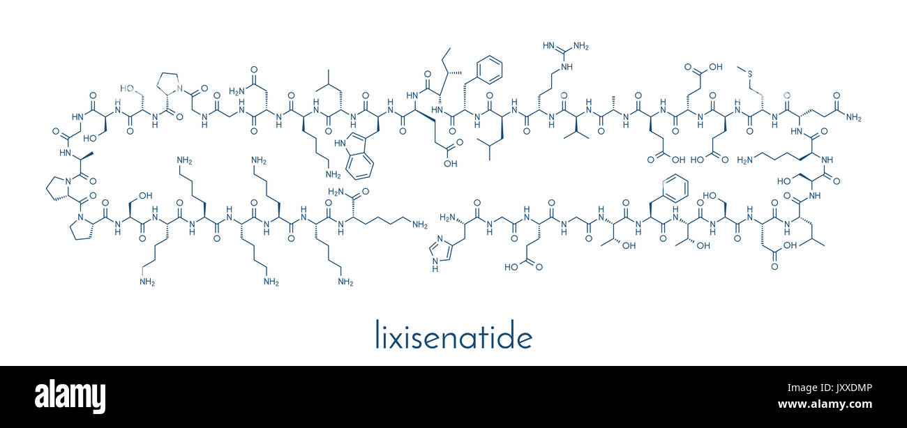 Lixisenatide diabetes drug molecule. Skeletal formula Stock Photo - Alamy
