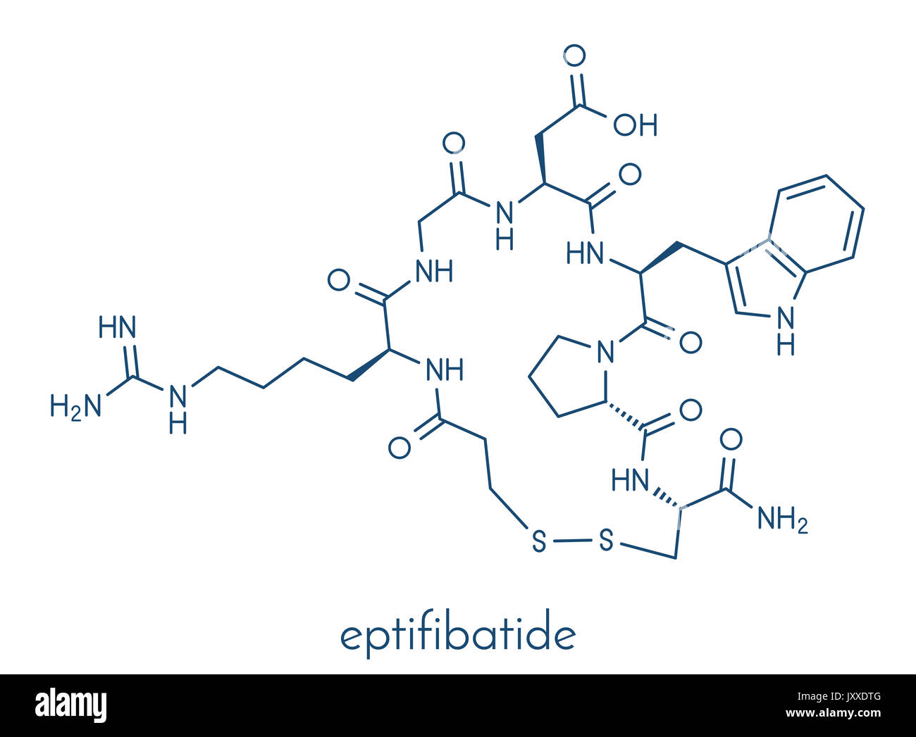 Eptifibatide anticoagulant drug molecule. Skeletal formula Stock Photo ...