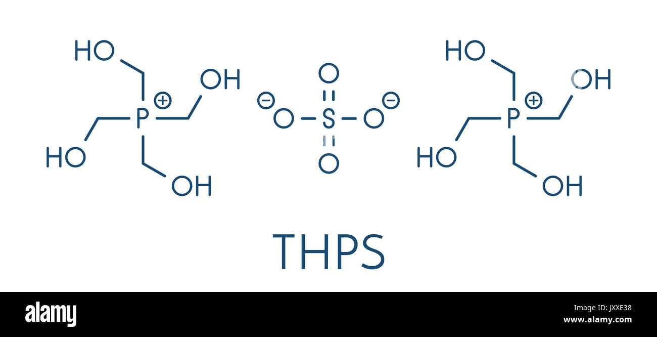 tetrakis(hydroxymethyl)phosphonium sulfate (THPS) biocide molecule ...