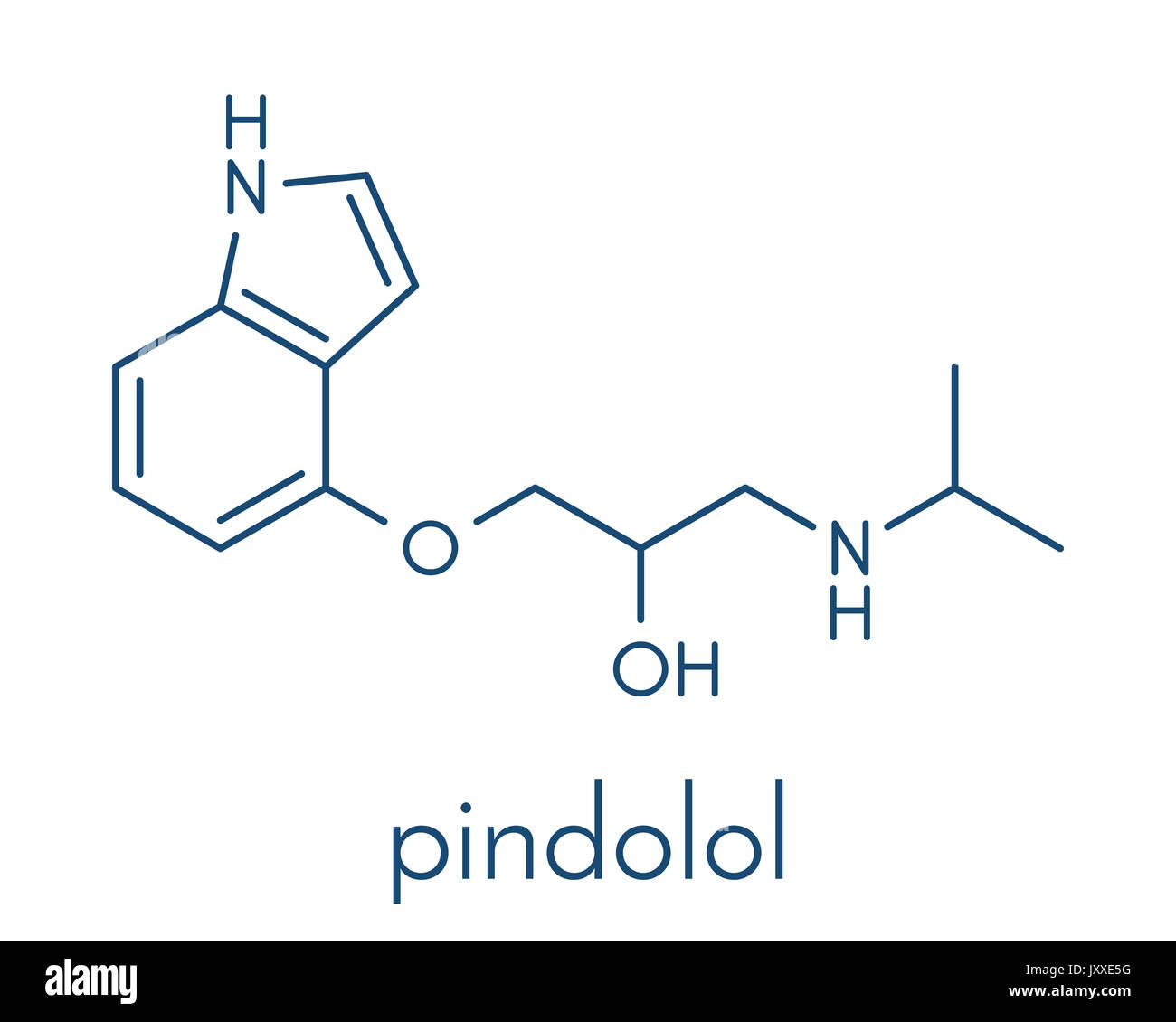 Pindolol beta blocker drug molecule. Skeletal formula Stock Photo - Alamy