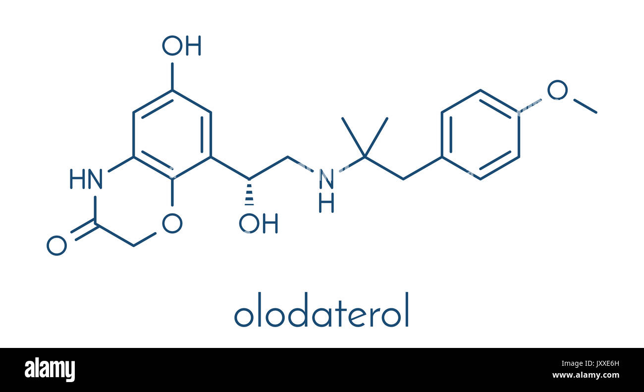Olodaterol COPD drug molecule (ultra-LABA class). Skeletal formula ...