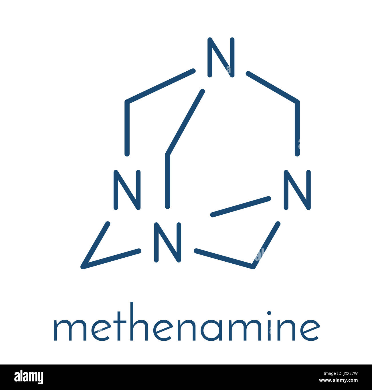 Methenamine molecule. Uses as an antiseptic drug and in solid fuel ...