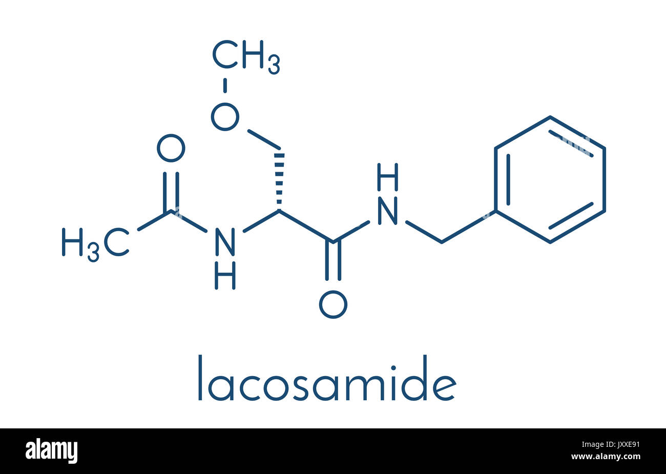 Lacosamide anticonvulsant drug molecule. Skeletal formula Stock Photo ...