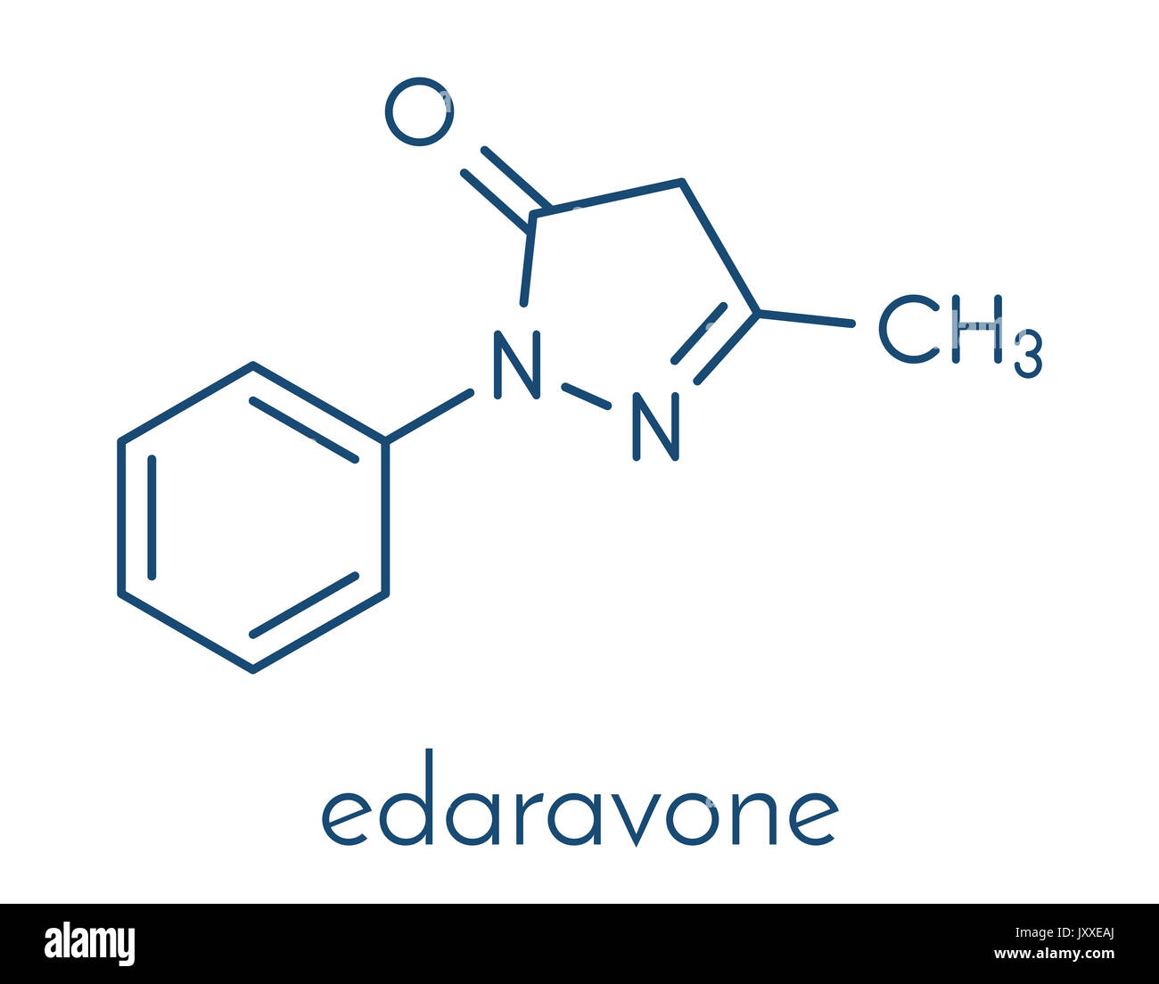 Edaravone drug molecule. Skeletal formula Stock Photo - Alamy