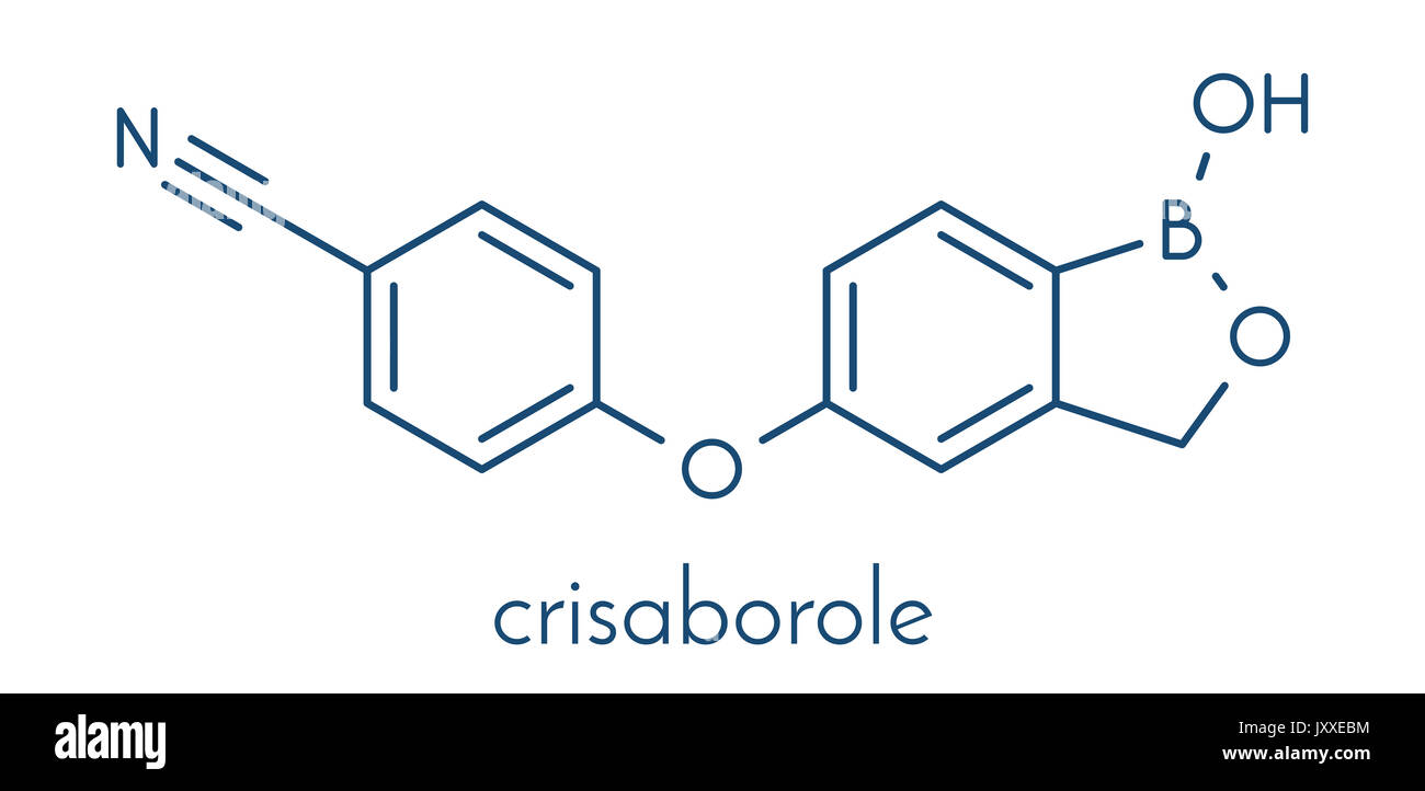 Crisaborole eczema drug molecule (Phosophodiesterase-4 inhibitor ...