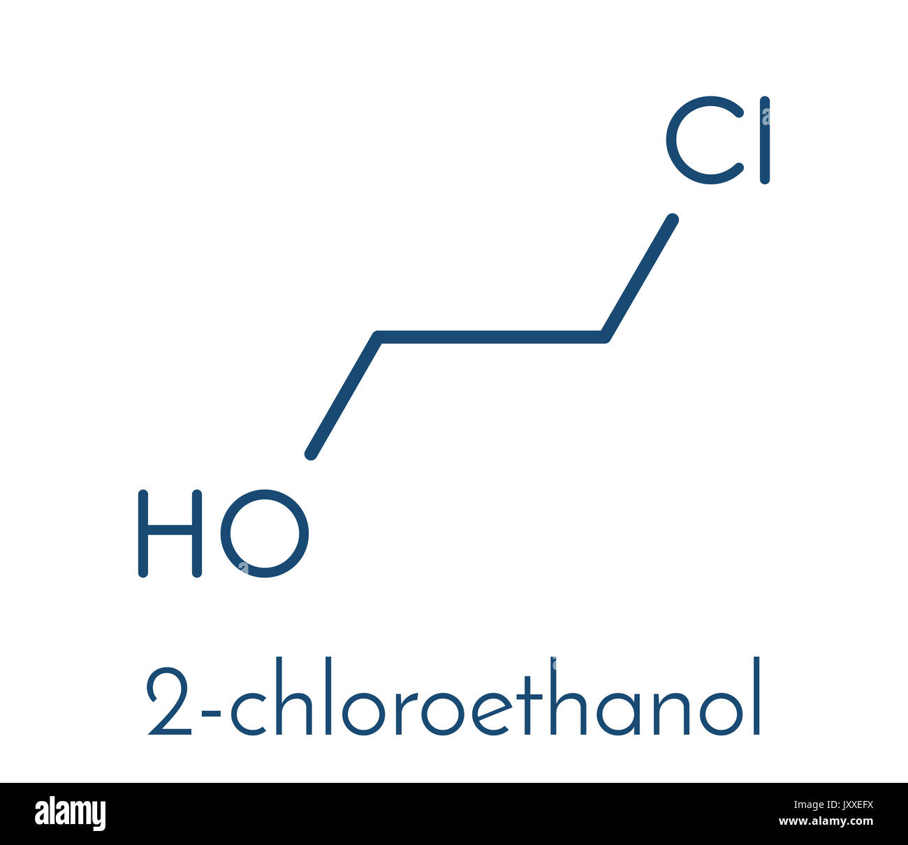 Ethylene chlorohydrin molecule. Side product formed during ethylene ...