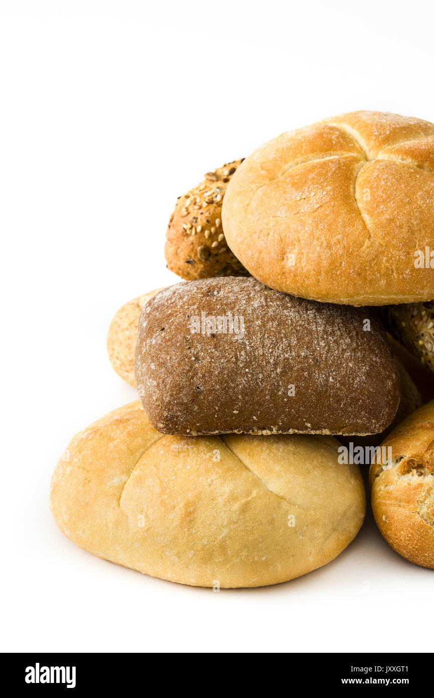 Mixed bread isolated on white background Stock Photo - Alamy