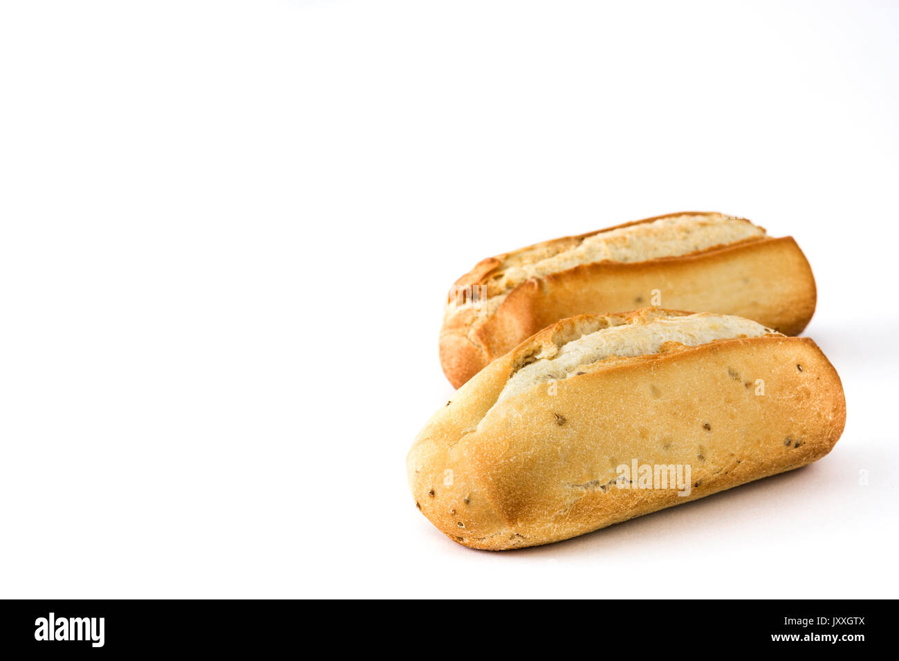 Baked bread isolated on white background Stock Photo - Alamy