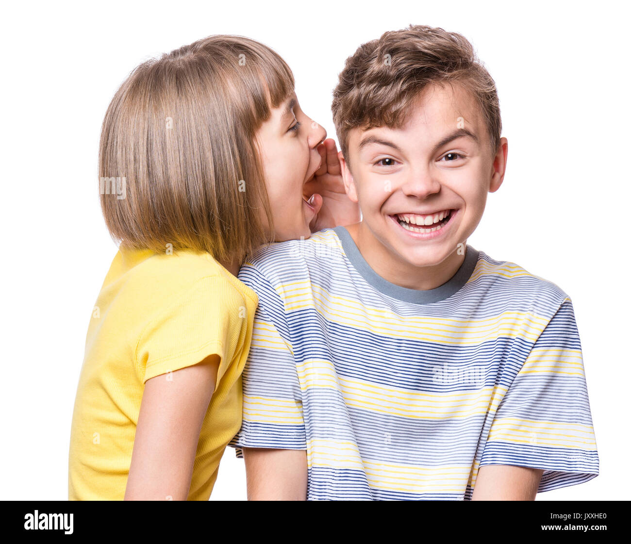 Portrait of brother and sister Stock Photo - Alamy
