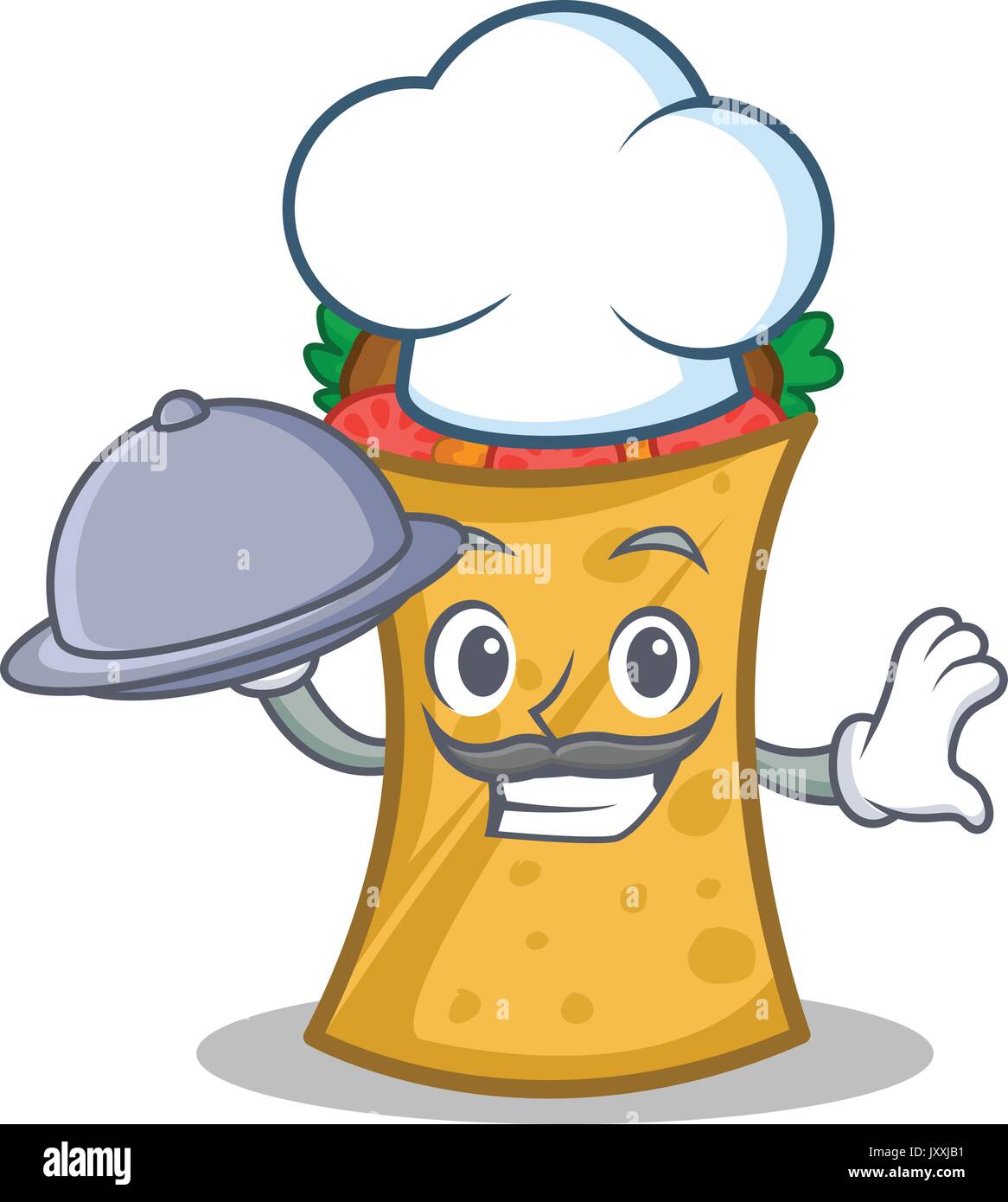 Chef with food kebab wrap character cartoon Stock Vector Image & Art ...