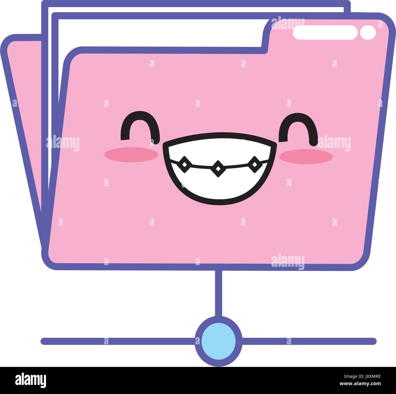 kawaii cute happy file with document Stock Vector Image & Art - Alamy