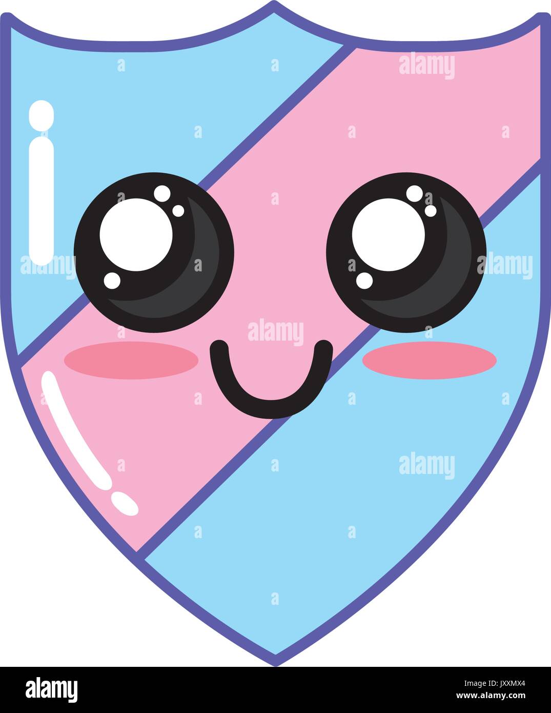 kawaii cute happy shield security Stock Vector Image & Art - Alamy
