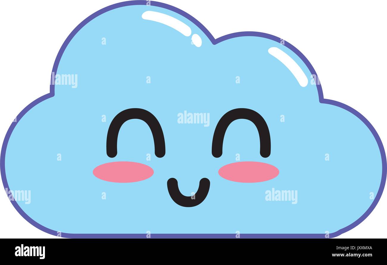 kawaii cute happy cloud weather Stock Vector Image & Art - Alamy