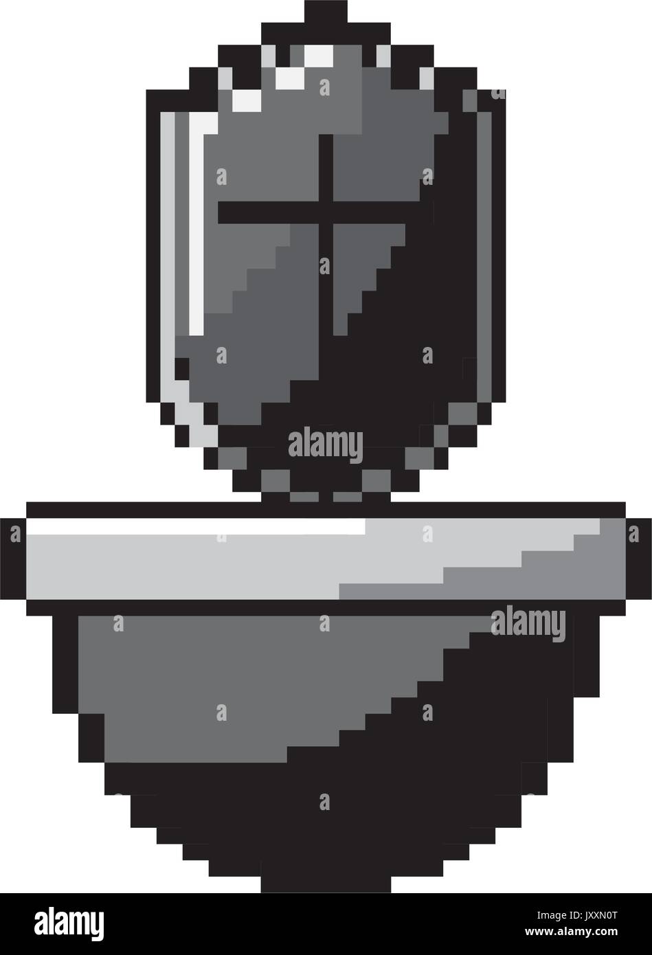 contour video game shield protection in the platform Stock Vector Image ...