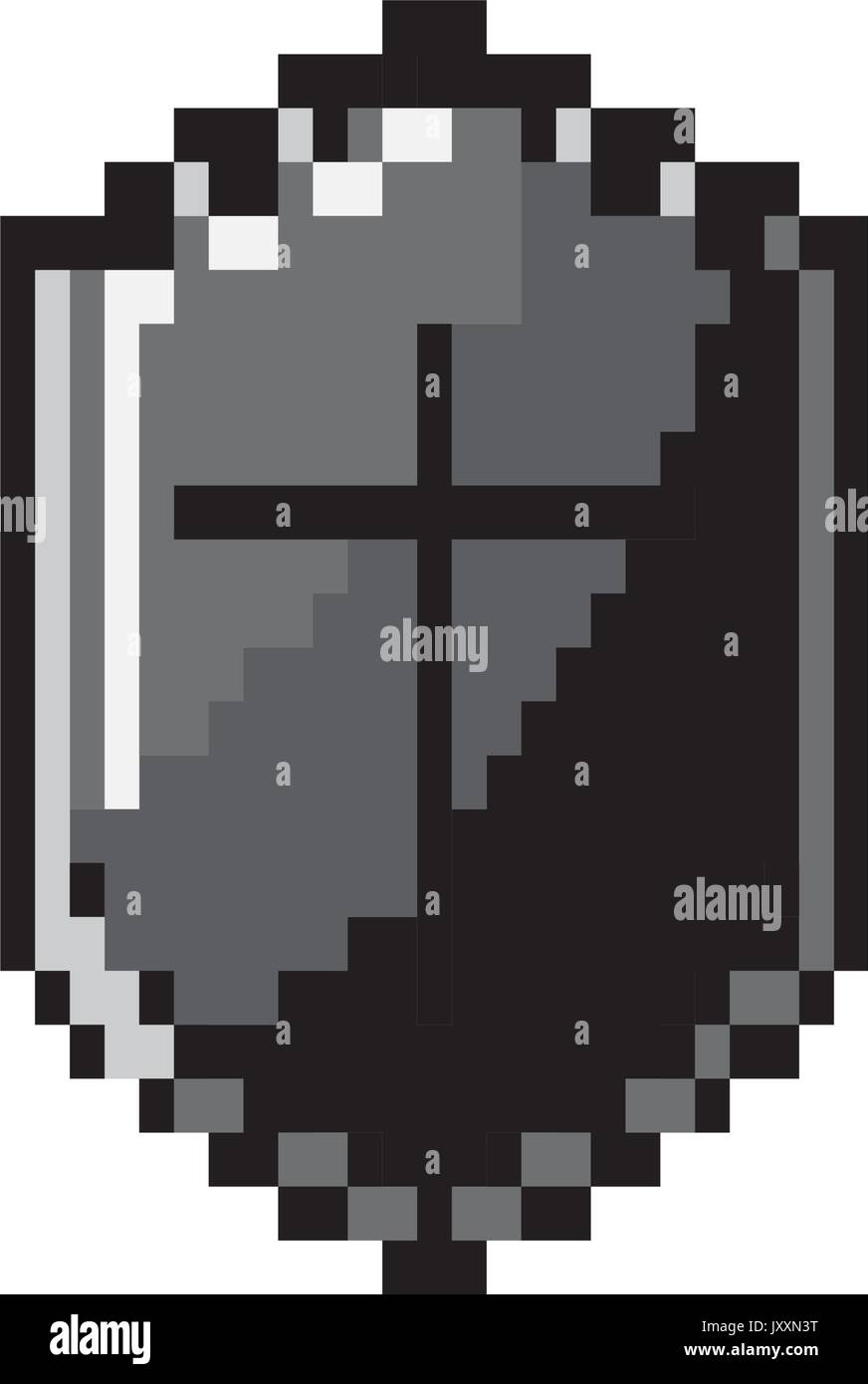 contour video game shield protection element icon Stock Vector Image ...