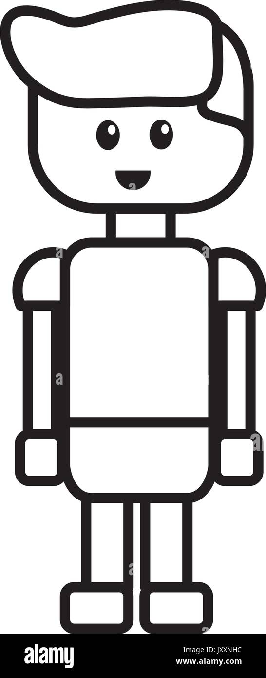 line man character to video game technology play Stock Vector Image ...