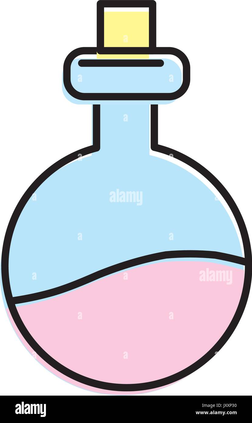 erlenmeyer flak with chemical potion experiment Stock Vector Image ...