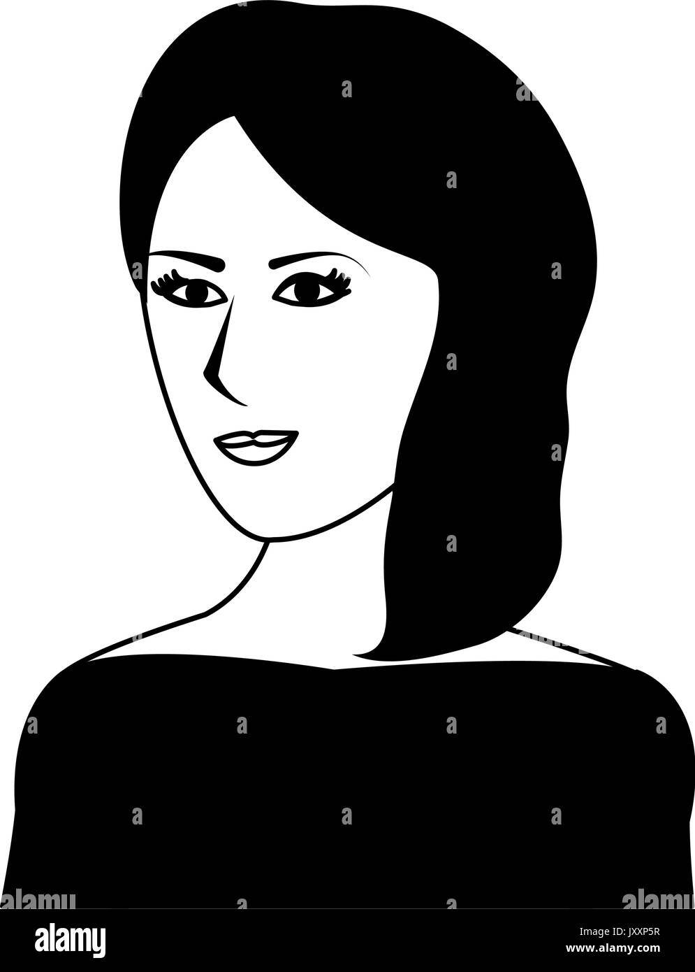 Portrait positive pretty person Stock Vector Images - Alamy