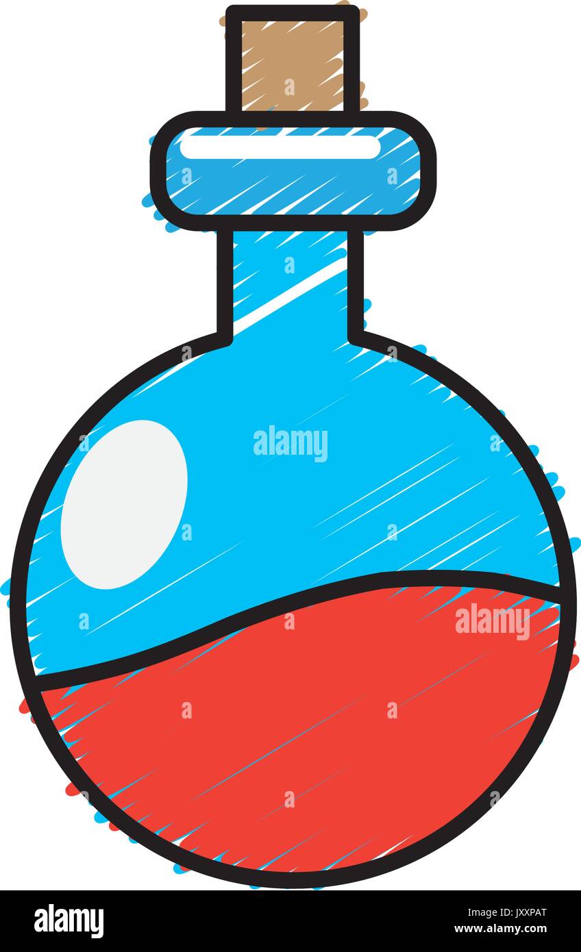 erlenmeyer flak with chemical potion experiment Stock Vector Image ...