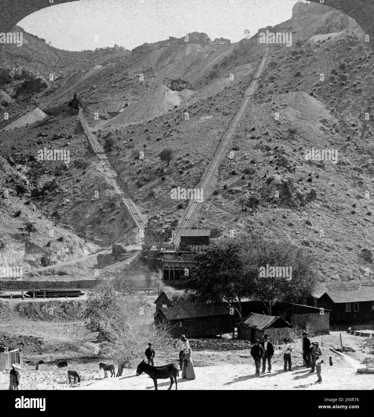 Das Gefälle an den Kupferminen in Metcalf, Arizona, USA 1908. Inclines ...