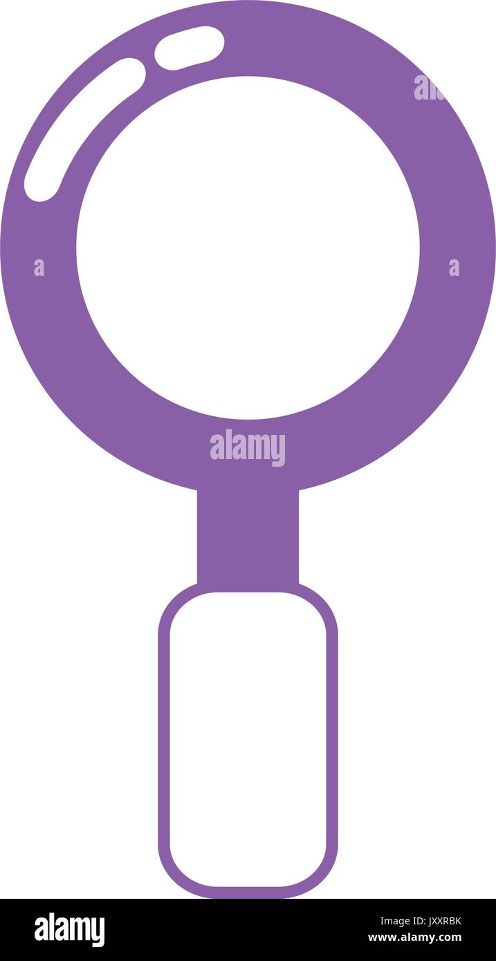 silhouette magnifying glass instrument to exploration search Stock ...