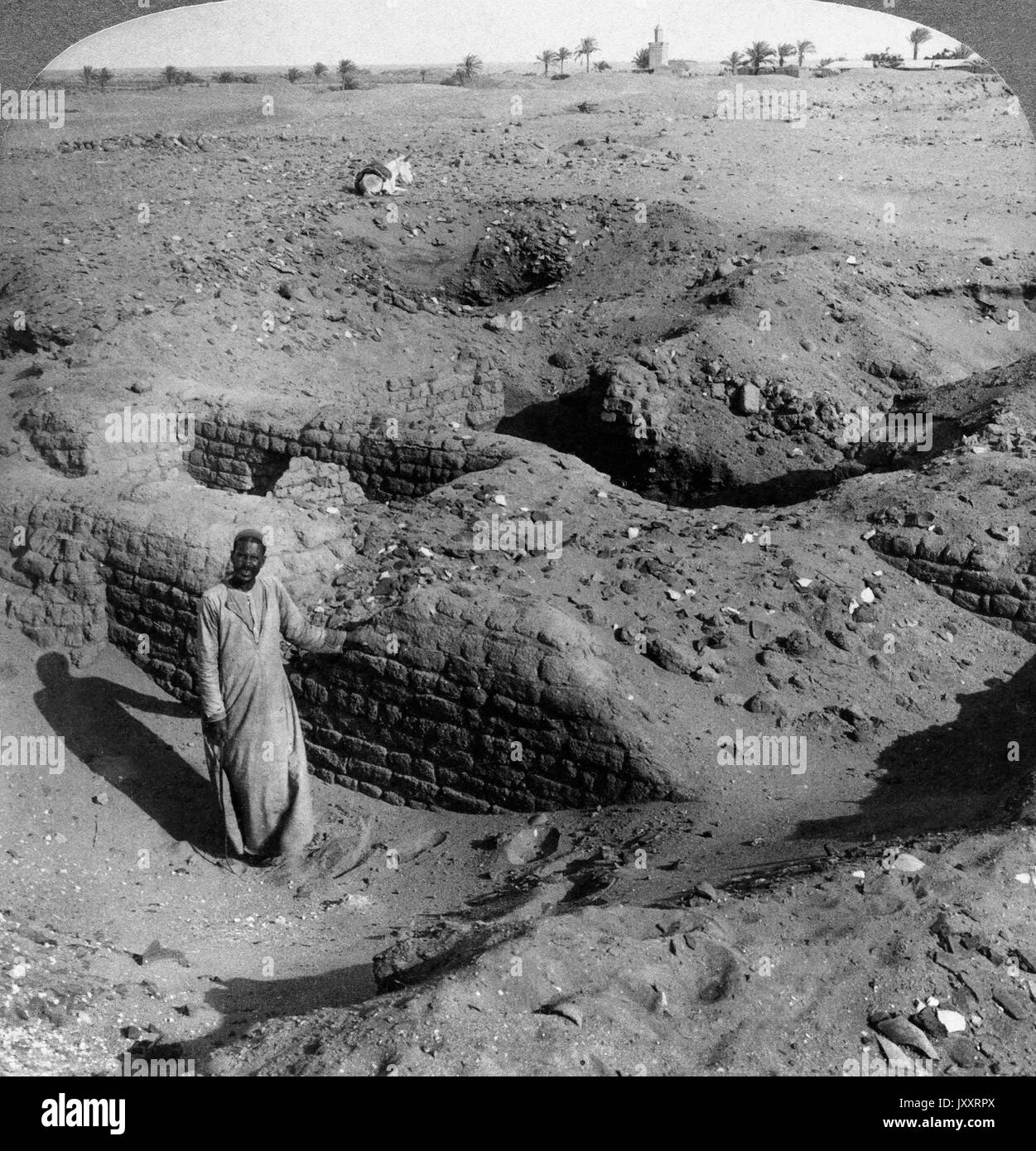 Die Ziegelsteinkammern von Pithom, erbaut von jüdischen Frohnarbeitern ...
