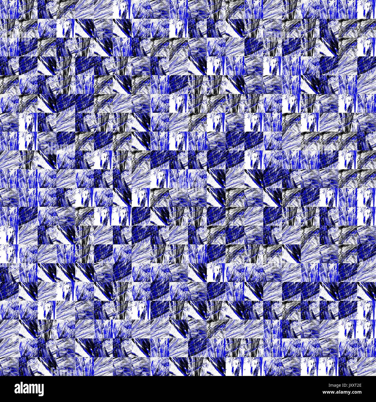 Abstract grunge blue texture on white background. Rough noise design. Small broken patterns are ...