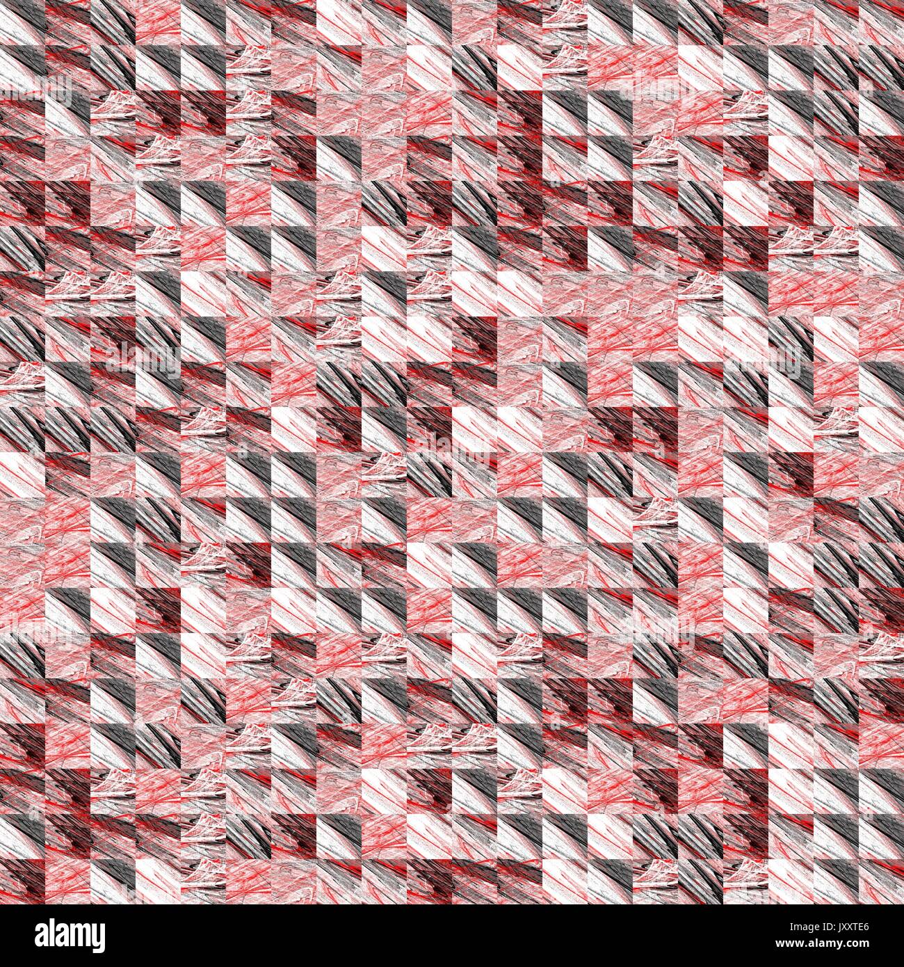 Abstract grunge red texture on white background. Rough noise design. Small broken patterns are ...