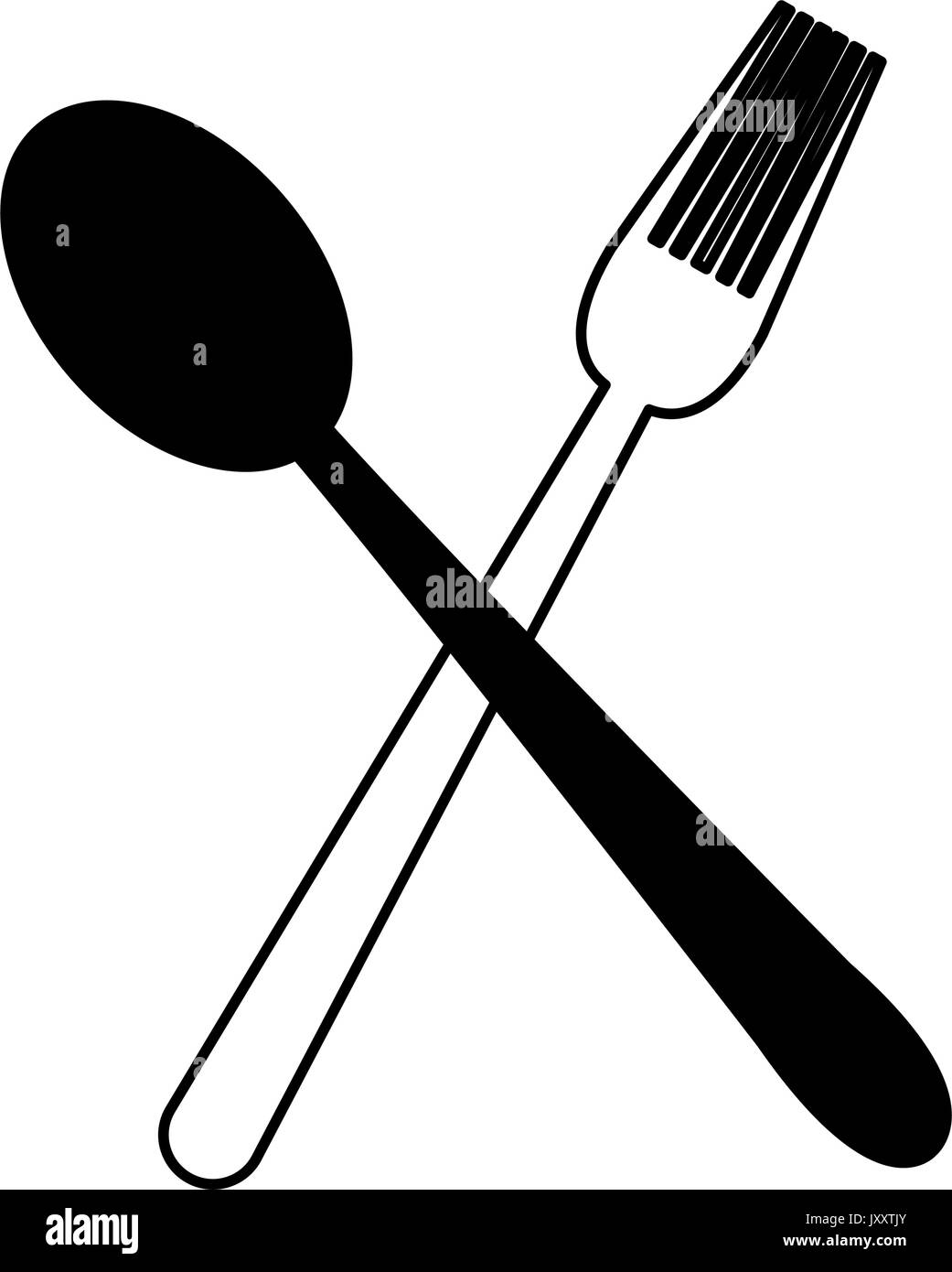 crossed spoon and fork tool cooking kitchen icon Stock Vector Image ...
