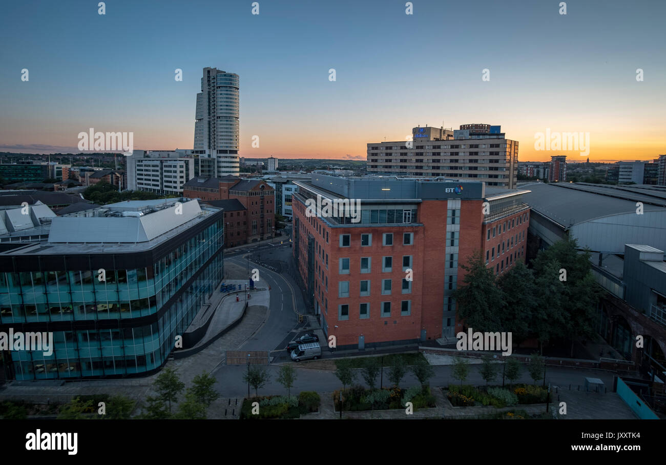 Beautiful views across Leeds at sunset in the summer of 2017 Stock ...