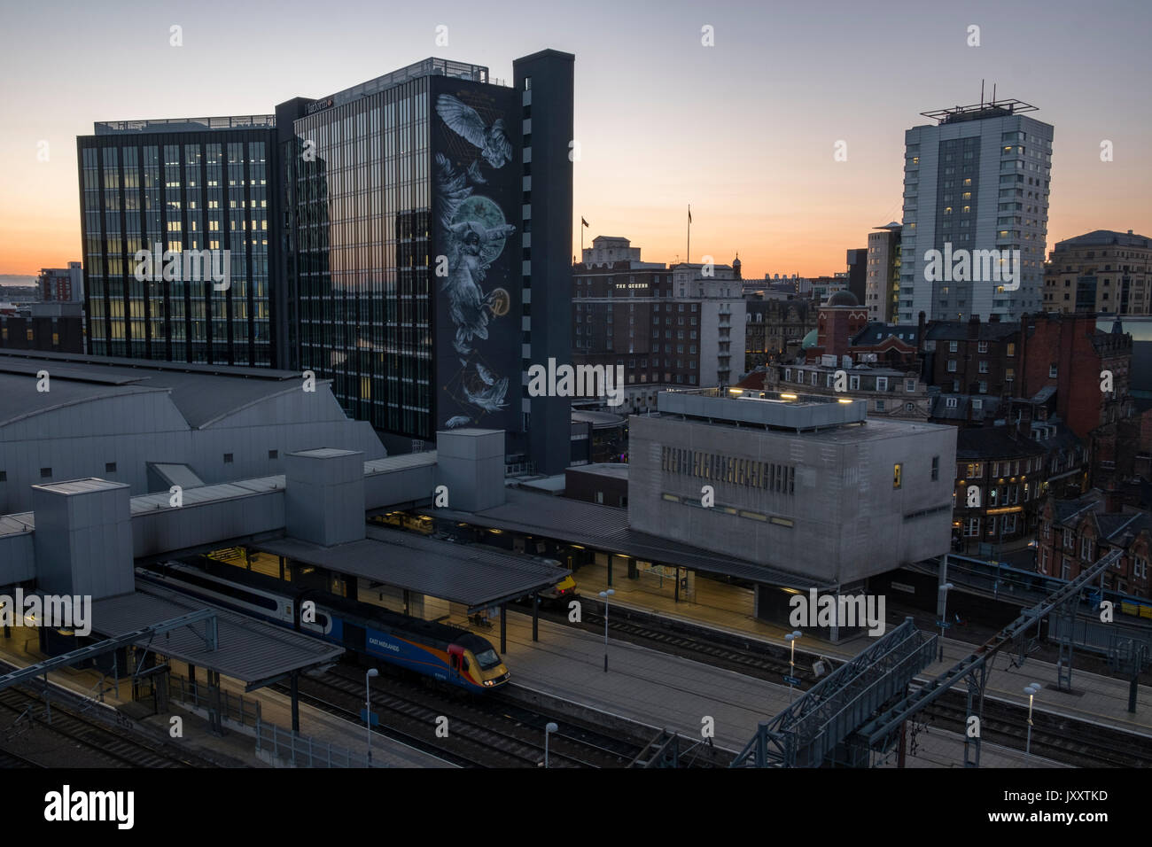 Beautiful views across Leeds at sunset in the summer of 2017 Stock ...