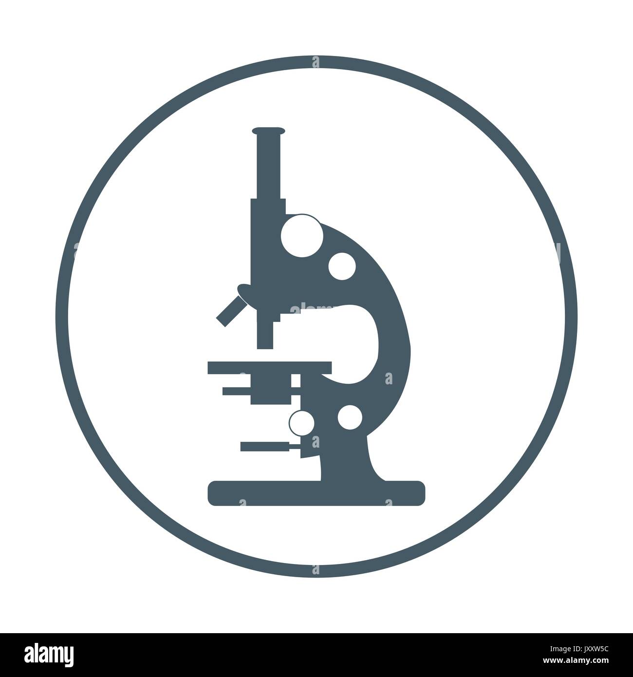 Stylized vector icon of microscope. Magnifying device sign. Laboratory ...