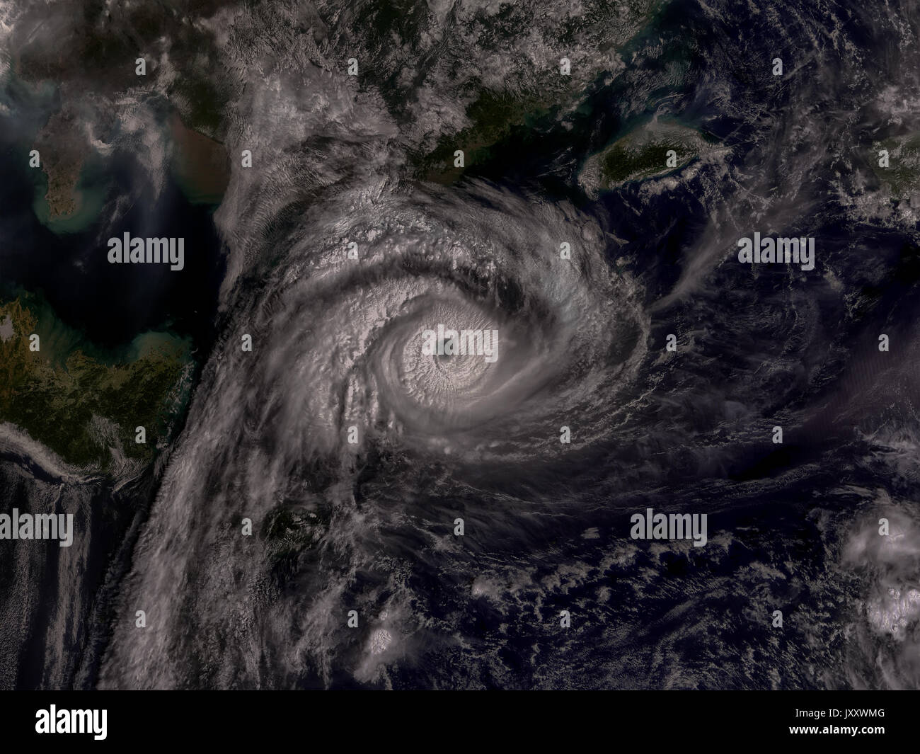 Typhoon over planet Earth - satellite photo. Elements of this image ...